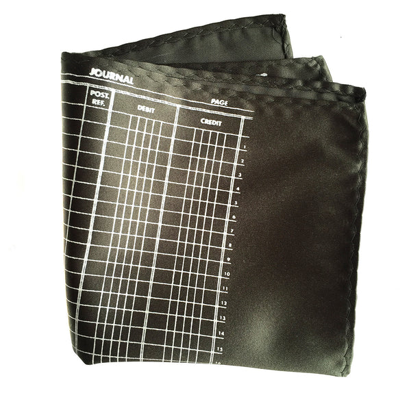 Accountant Pocket Square, Ledger Paper Print, by Cyberoptix