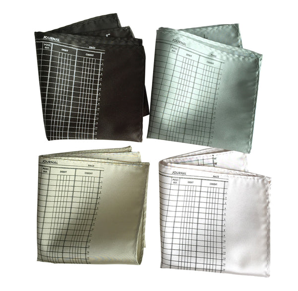 Accountant Pocket Square, Ledger Paper Print, by Cyberoptix