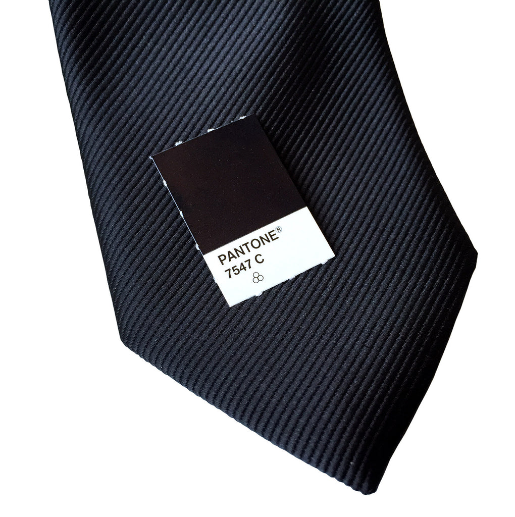 solid black textured tie