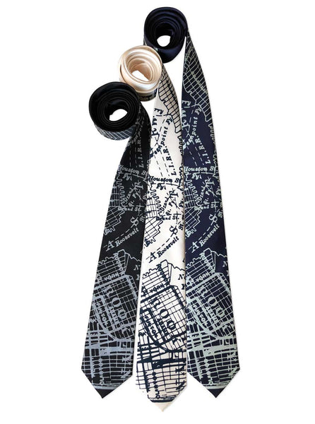 Brooklyn City Map Necktie, New York Tie, by Cyberoptix