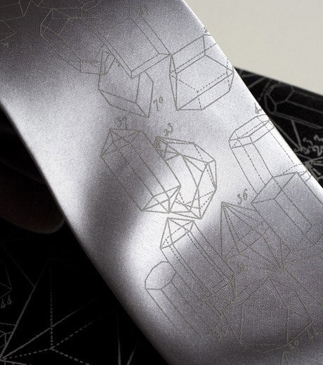 Crystalline Structure Silk Necktie. Crystal Math geology tie ...
