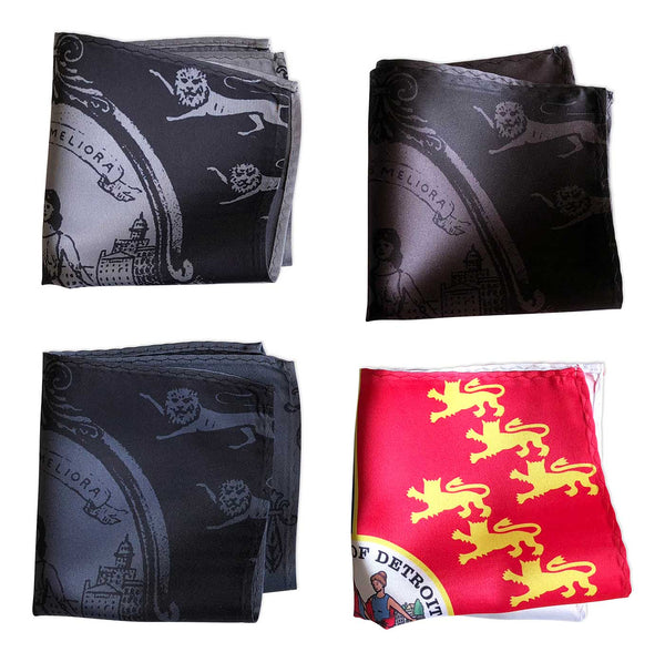 Detroit City Flag Pocket Square, Original 1940s Flag Print