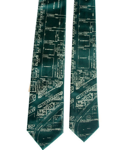 Detroit Map Silk Tie. Historic Eastern Market Necktie – Cyberoptix TieLab