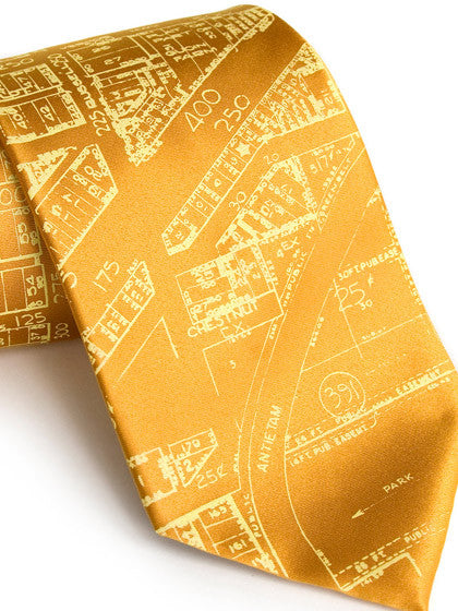 Detroit Map Necktie, Historic Eastern Market Tie