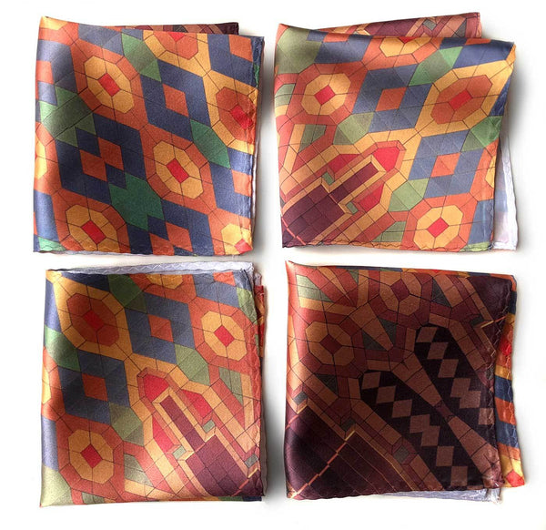 Guardian Building Ceiling Pattern Pocket Square, by Cyberoptix