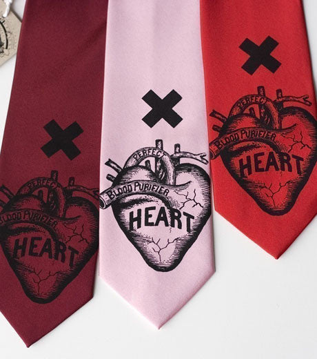 Anatomical Heart Silk Necktie. "Heart Attack" tie – Cyberoptix TieLab