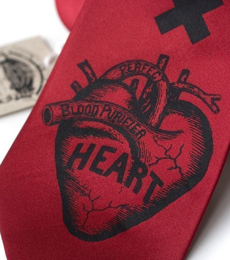 Anatomical Heart Silk Necktie. "Heart Attack" tie – Cyberoptix TieLab