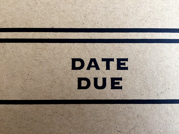 Library Date Due Card Poster. Book Print, by Cyberoptix