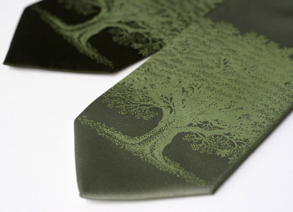 Oak Tree Silk Tie. Tree Silhouette Necktie – Cyberoptix TieLab