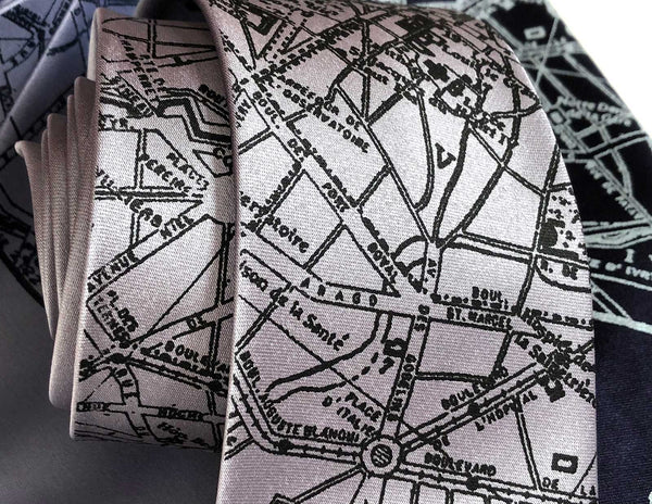 Paris Map Necktie. French Map Tie, by Cyberoptix
