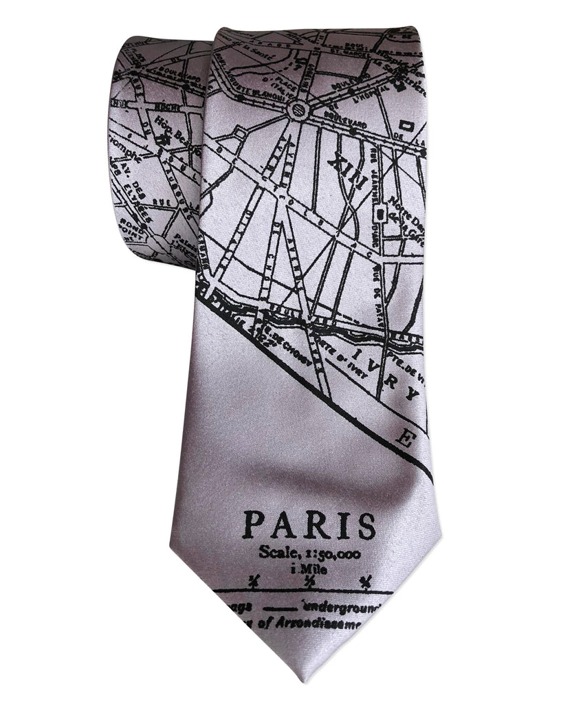 Paris Map Necktie. French Map Tie, by Cyberoptix