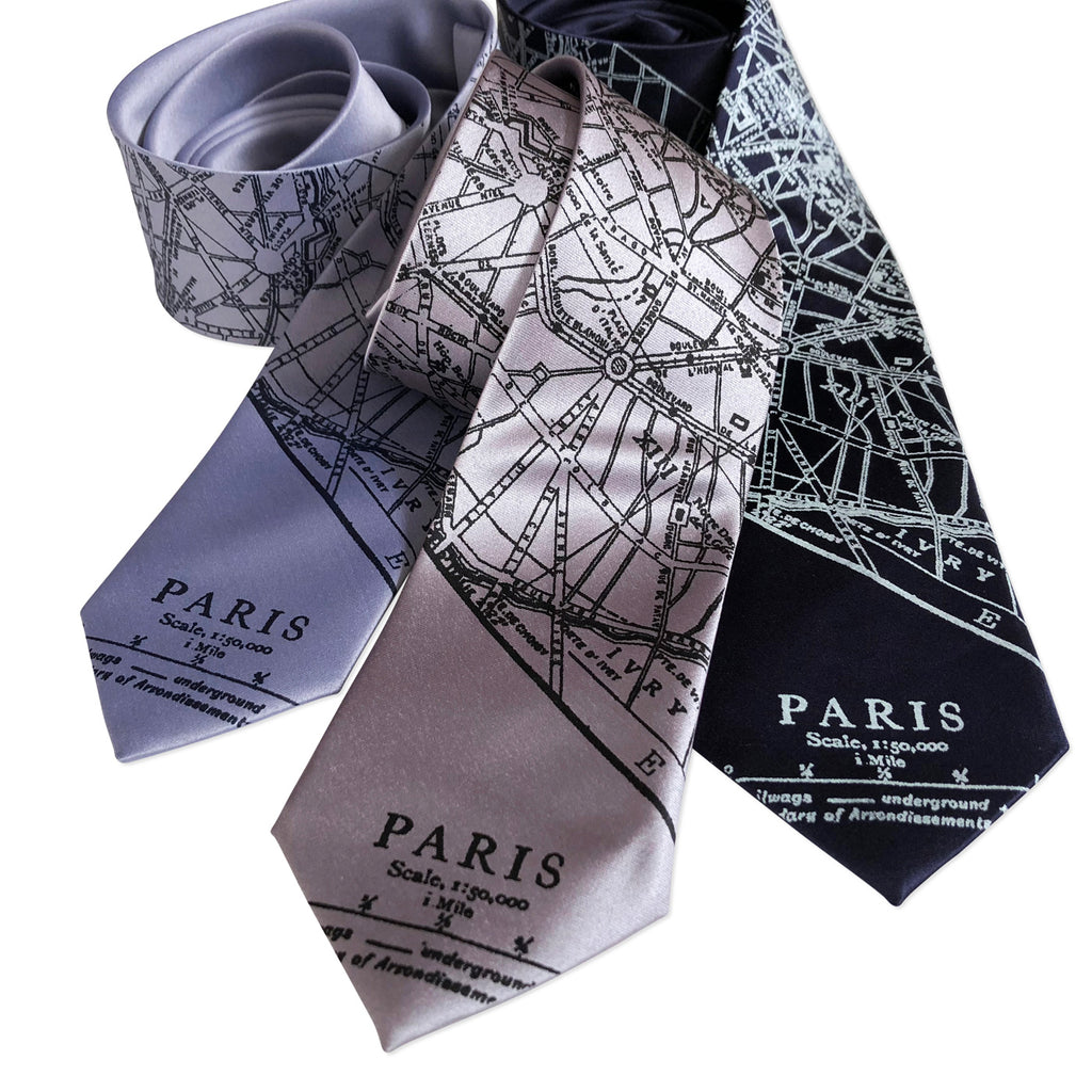 Paris Map Necktie. French Map Tie, by Cyberoptix