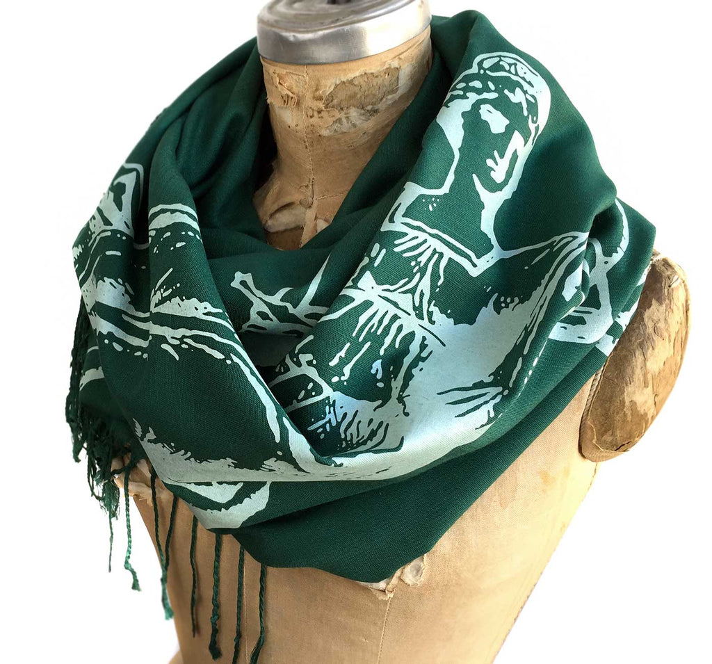 Scales of Justice Scarf, Lady Justice Linen-Weave Pashmina