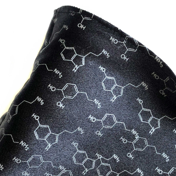 Serotonin & Dopamine Molecule Face Mask, fabric face cover