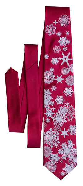 Snowflakes Necktie. Snow print men's tie