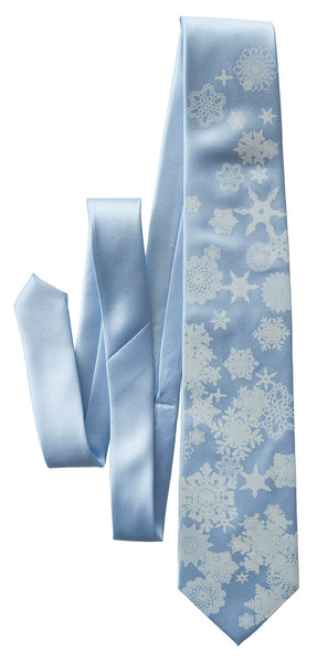 Snowflakes Necktie. Snow print men's tie