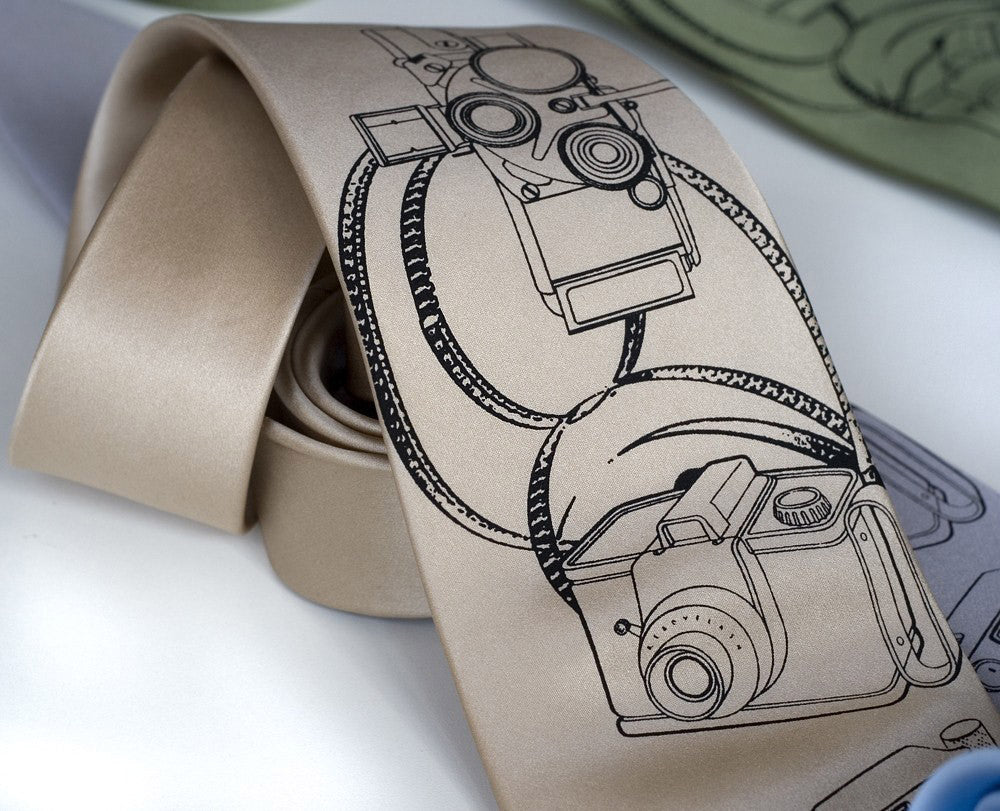 Camera Print Necktie. Photographer Tie, by Cyberoptix